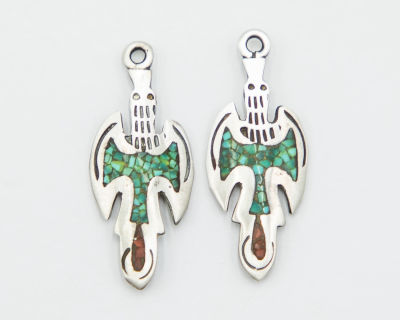 Lot 89 - Delvin Nelson Navajo Sterling Crushed Turquoise Coral Eagle ...