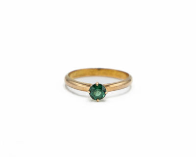 Lot 413 – Chrome Tourmaline Solitaire 14k Gold Cocktail Ring Sz. 10.5 ...