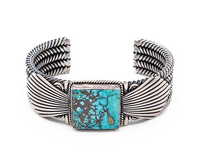 Lot 361 – Gary Reeves Navajo Sterling Turquoise Cuff Bracelet – Retro ...