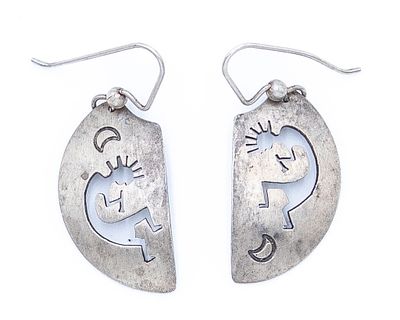 Lot 53 - Herman Lee Sterling Kokopelli Dangle Earrings | Retro Roadshow ...