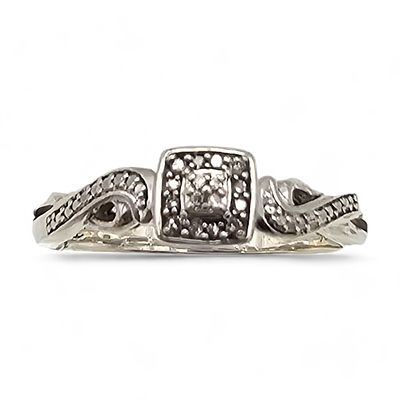 Lot 322 - JD Diamond Sterling Silver Cocktail Ring Size 8.5 3 G | Retro ...