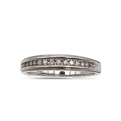 Lot 328 - SK9 Diamond Sterling Silver Wedding Ring Size 6.75 1.8 G ...