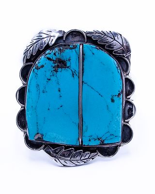 Lot 395 – Huge Hand Signed CAV Topa Native American Amazing Turquoise ...