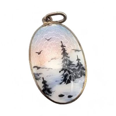 Lot 193 - Norway Clement Berg Guilloche Enamel Sterling Silver Winter ...