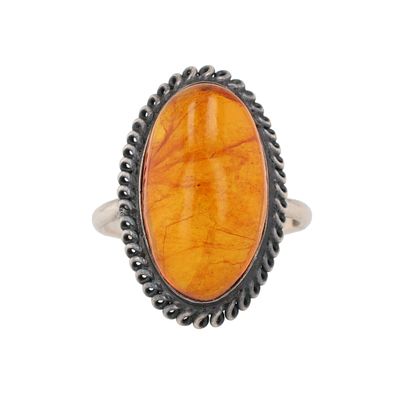 Lot 285 - RARE! USSR Star 875 21K Gold Amber Ring Sz. 8 | Retro ...
