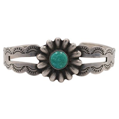 Lot 219 - Indian Handcraft Shop Turquoise Sterling Stamped Cuff ...