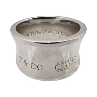 Lot 215 - Tiffany & Co. 1837 Sterling Wide Band Ring Sz 7 | Retro ...