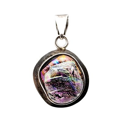 Lot 245 - Nancy Geddes Handcrafted Sterling Dichroic Glass Pendant ...