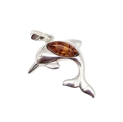 Lot 293 - New Amber Sterling Silver Dolphin Pendant 2.8 G | Retro ...