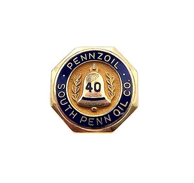 Lot 379 - 10K Gold Pennzoil South Pen Oil Co 40 Year Pin 1.8 G | Retro ...