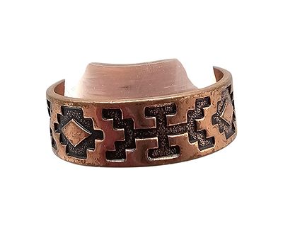 Lot 458 - Wheeler Manufacturing Co. Copper Overlay Ring Sz 7.5 | Retro ...