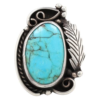 Lot 112 - Justin Morris Navajo Sterling Turquoise Ring Sz 7.25 | Retro ...