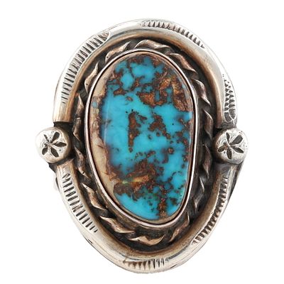 Lot 366 - Rose Castillo Navajo Sterling Turquoise Ring Sz 10 | Retro ...