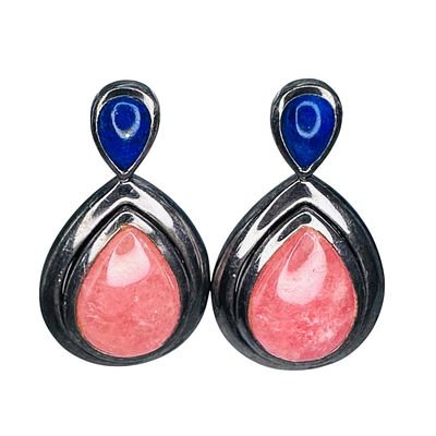 Lot 109 - GY, AG, GARNET,LAPI LAZULI Sterling Silver Teardrop Earring 7 ...