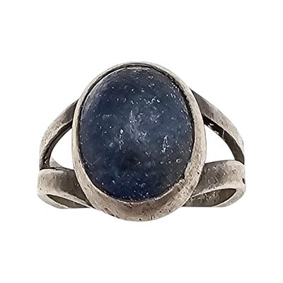 Lot 344 - Native Natural Stone Sterling Silver Ring Size 5.5 3.6 G ...