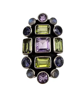 Lot 23 - Nicky Butler Moonstone Amethyst Peridot Sterling Silver ...