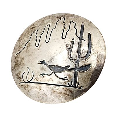 Lot 390 - Sterling Vintage Hopi Overlay Brooch/Pendant | Retro Roadshow
