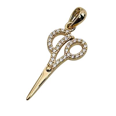 Lot 473 - FD Sterling Gold Toned Scissor Pendant 1.17 G | Retro ...