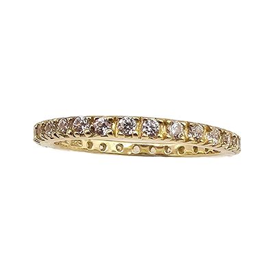 Lot 312 - FAS Rhinestone Gold Over Sterling Silver Eternity Ring Size 5 ...