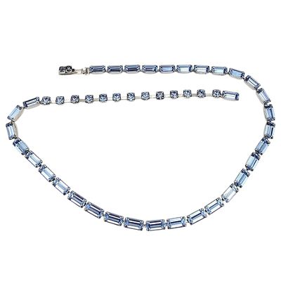 Lot 78 - Fenichel Blue Baguette Rhinestone Silver Tone Necklace | Retro ...