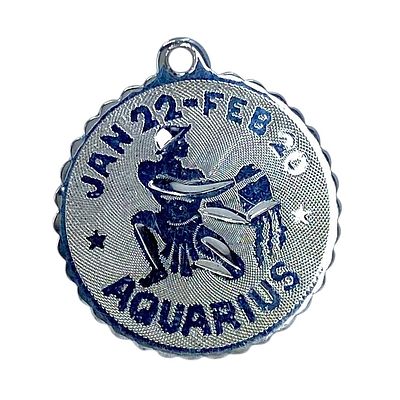 Lot 371 - Aquarius Sterling Silver Engraved Charm, 2.36g | Retro ...