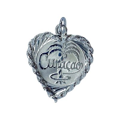 Lot 410 - Engraved Curacao Sterling Silver CREA Heart Charm, 2.14g ...