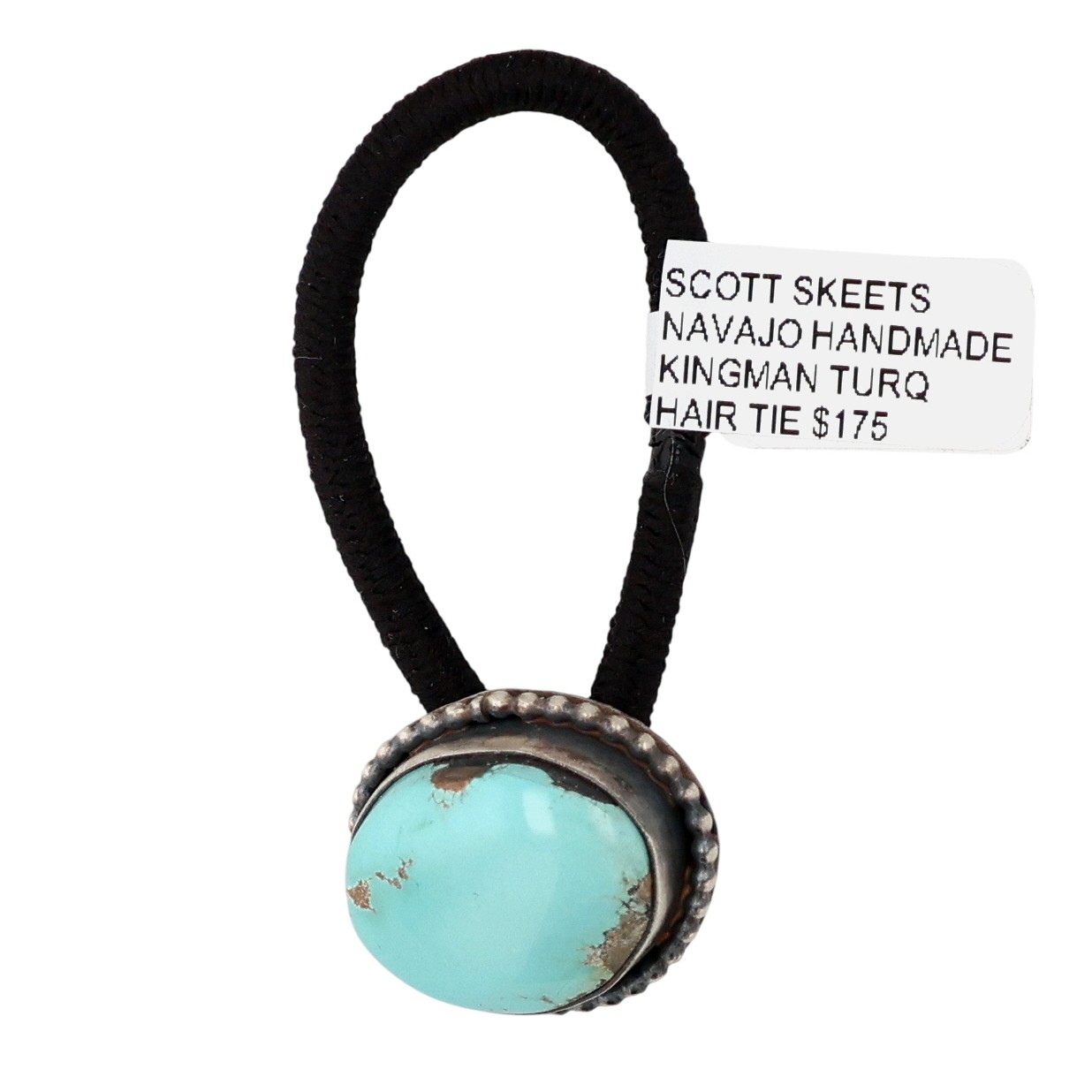 Lot 5 - Scott Skeets Navajo Sterling Kingman Turquoise Hair Tie | Retro ...