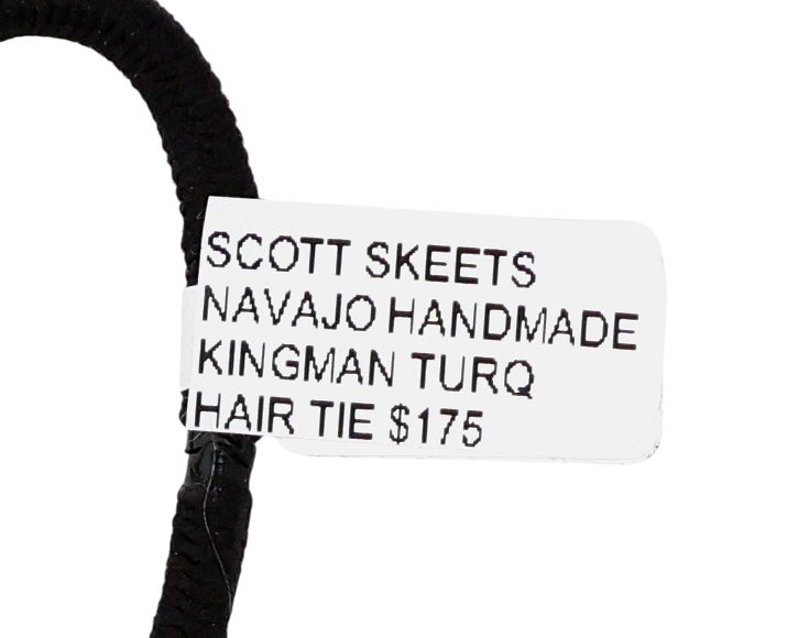 Lot 5 - Scott Skeets Navajo Sterling Kingman Turquoise Hair Tie | Retro ...