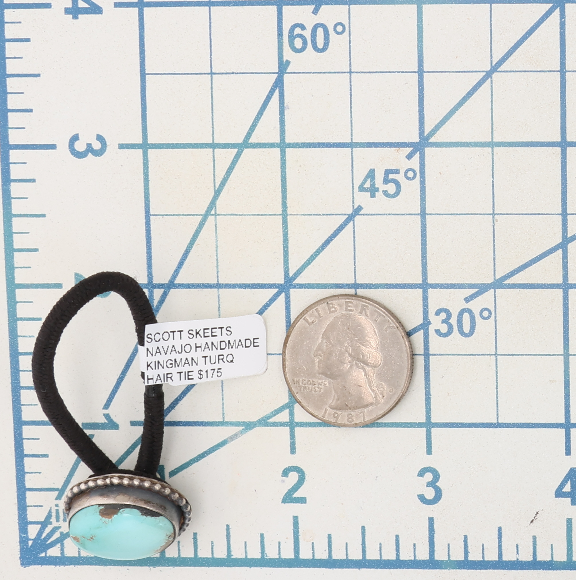 Lot 5 - Scott Skeets Navajo Sterling Kingman Turquoise Hair Tie | Retro ...