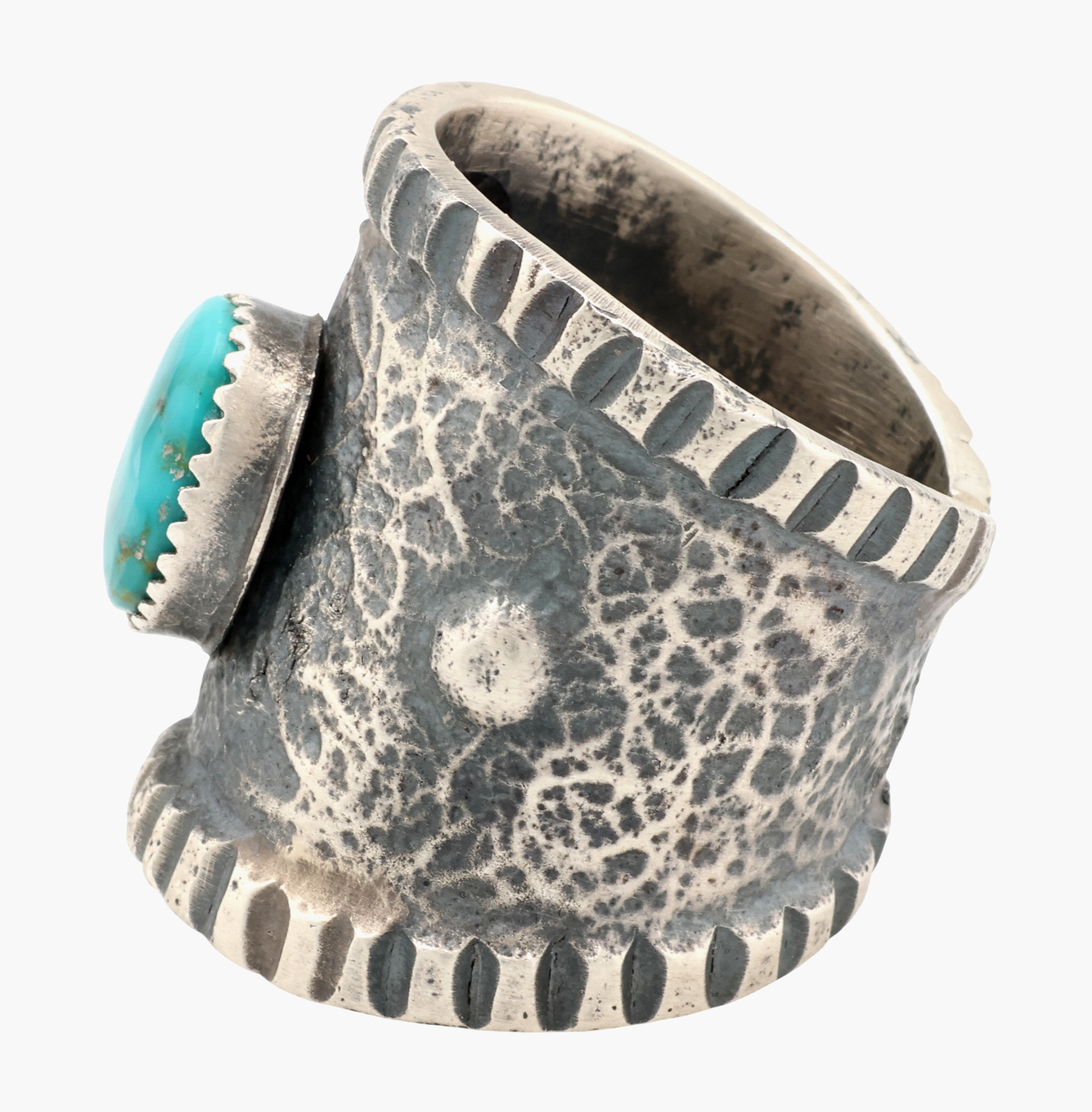 Lot 67 - Cody Noble Begay Navajo Sterling Turquoise Ring Sz 10.75 ...