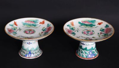 Lot 156 – Pair ‘Famille Rose’ Stem Cups, Qing Dynasty 1636-1911 ...