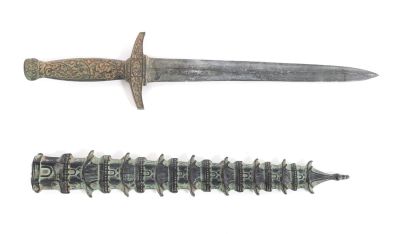 Lot 69 – Chinese Dagger with Temple Form Scabbard – Scollard Auctions