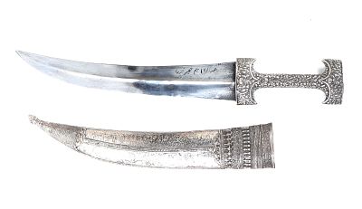 Lot 46 – Ottoman Silver Hancer Dagger & Scabbard – Scollard Auctions