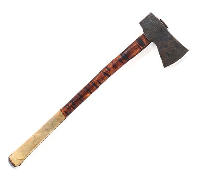 Lot 75 – Mountain Man Belt Hatchet, Leather Handle – Scollard Auctions