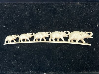 Lot 162 - Carved Ivory Elephant Bridge | Seminole Estate Auctions