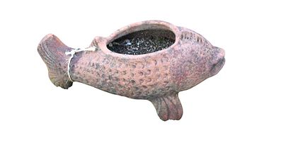 Lot 345 - Vintage terracotta koi fish bowl patio planter | South Jersey ...