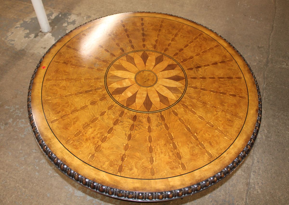 Lot 139 - Lovely Century Viceroy burl inlaid center table | South ...