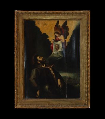 Lot 308 – The Angel appearing to Saint Francis, oil on panel, New Spain ...