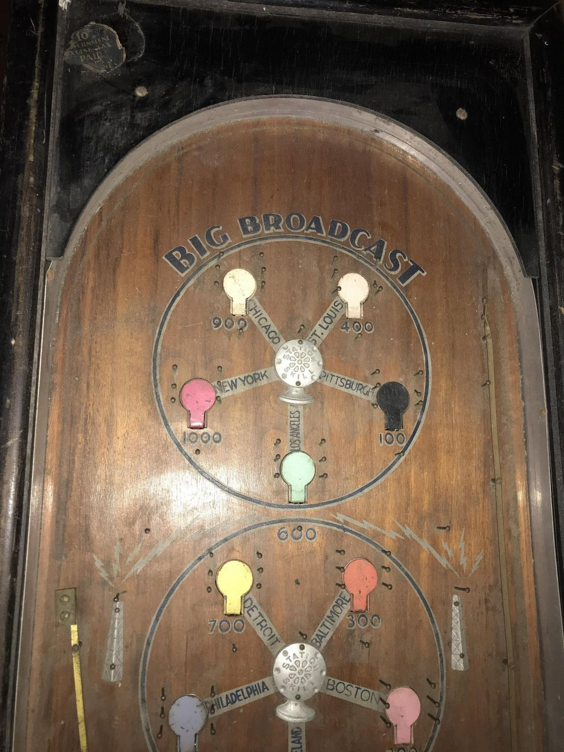 Lot 129 - Early Pinball Game Measures 38 inches long by 17 inches wide ...