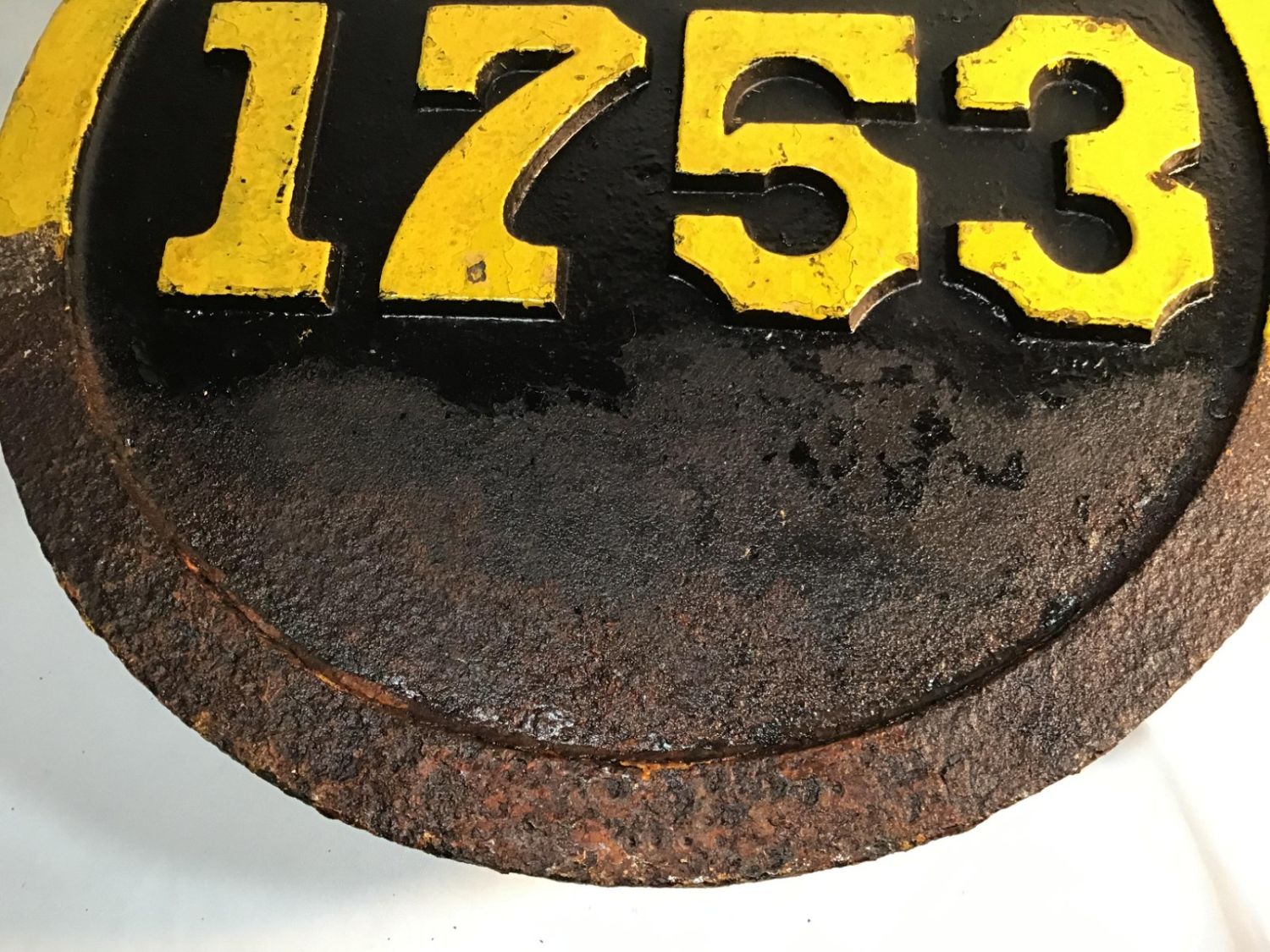 Lot 38 - Vintage cast-iron number 1753 Pennsylvania railroad I -1 sign ...