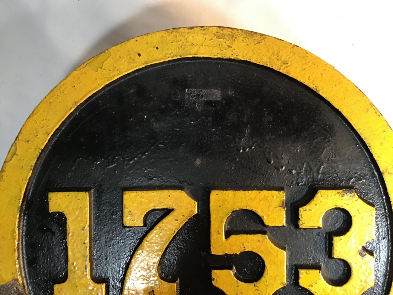 Lot 38 - Vintage cast-iron number 1753 Pennsylvania railroad I -1 sign ...