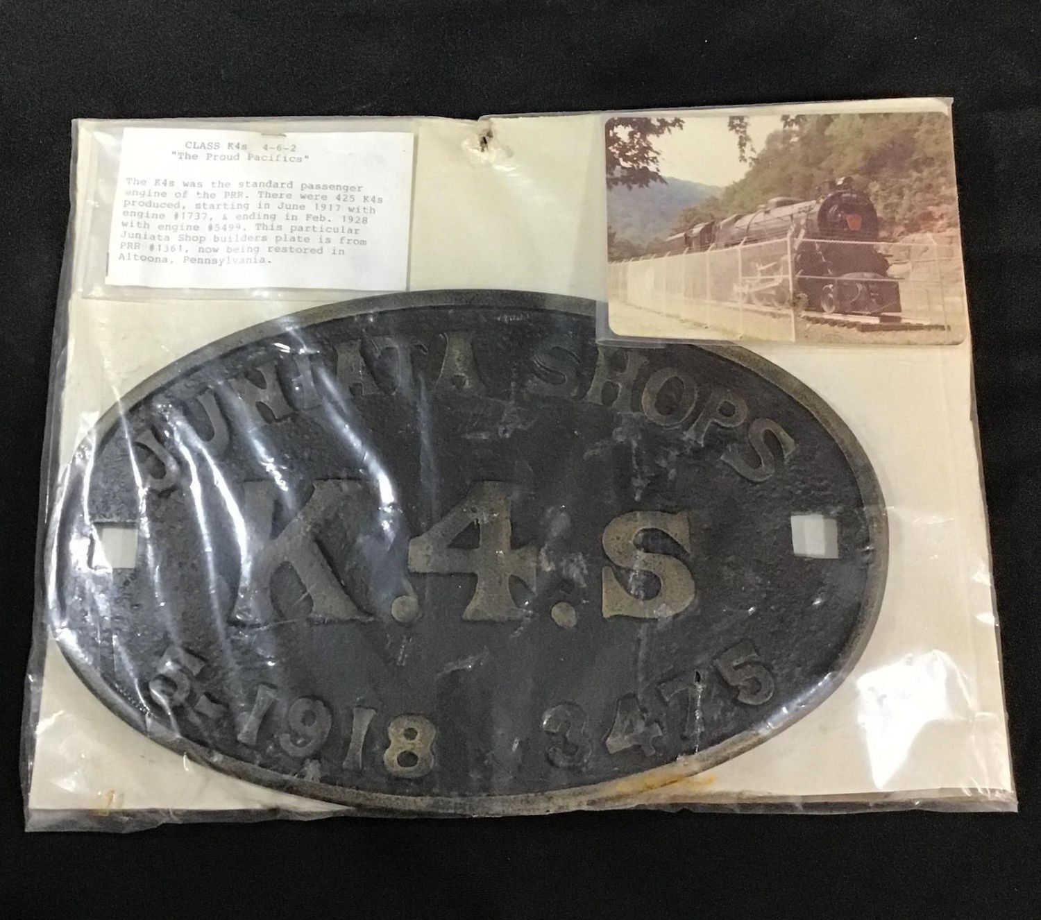 Lot 67 - Railroad class K4S the proud pacific railroad plaque | The ...