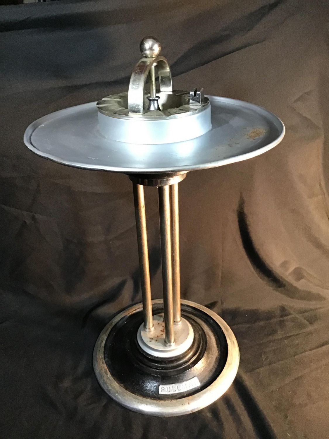 Lot 103 – Vintage railroad table with ashtray, Height is 28 inches tall ...