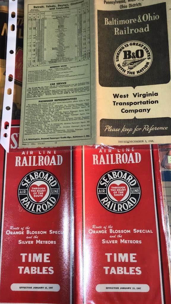Lot 155 - Vintage Railroad Timetables (8) . | The Lodge Auction House