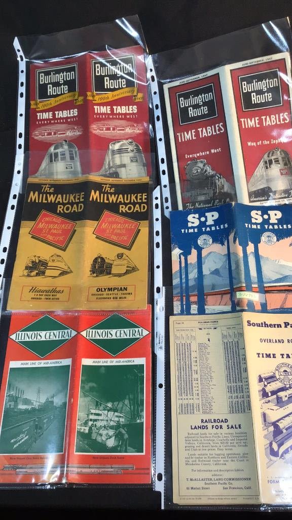 Lot 155 - Vintage Railroad Timetables (8) . | The Lodge Auction House