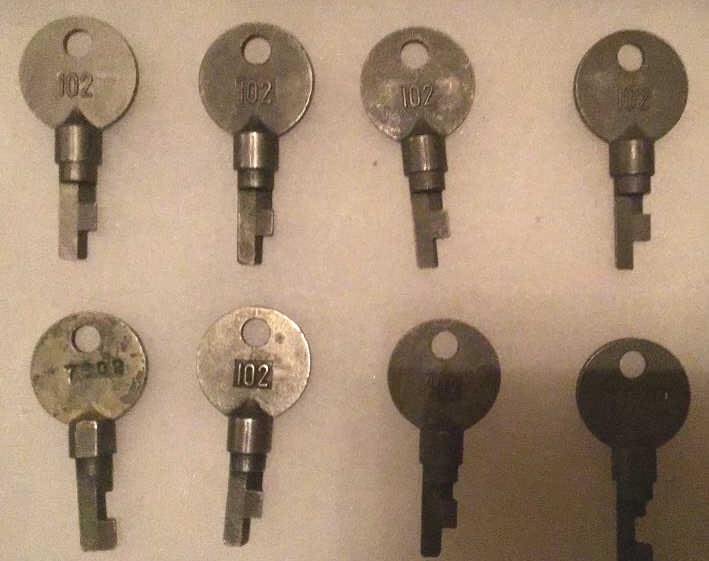 Lot 53 - Vintage railroad keys set of eight . | The Lodge Auction House