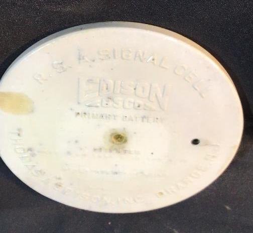 Lot 110 - Edison Primary Battery Railroad Porcelain Cap Chip Left side ...