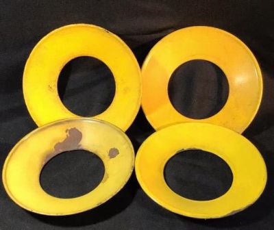 Lot 202 - Vintage Yellow Lens Surrounds (4) 10 inch . | The Lodge ...