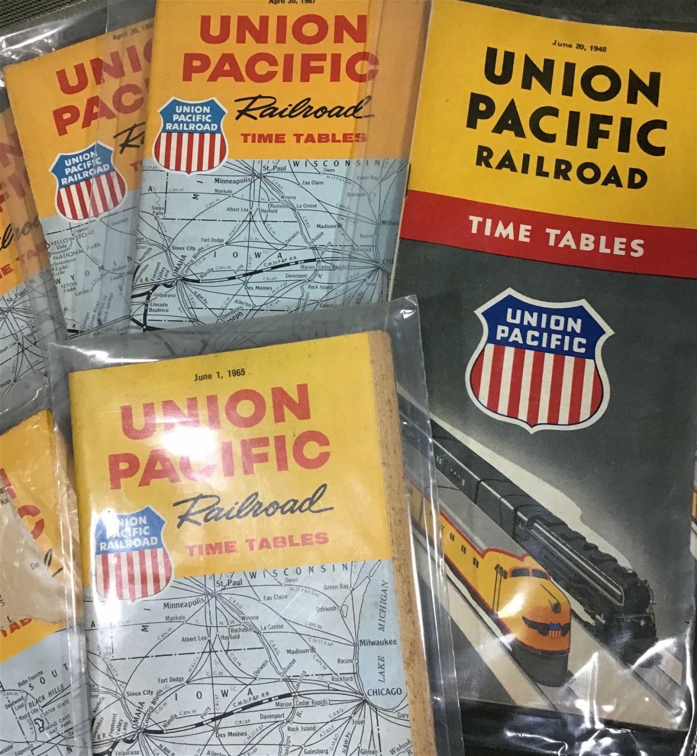 Lot 10 - Vintage Union Pacific Railroad Timetables Photos of both sides ...