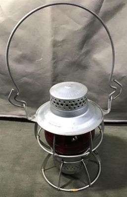 Lot 24 - N.Y.C.S. Red Shade Lantern . | The Lodge Auction House